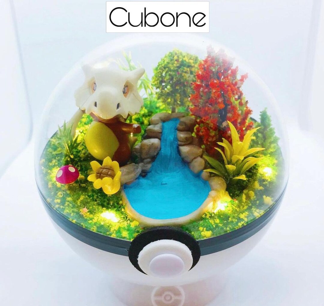 Handmade Cubone Terrarium Diorama Pokemon Pokeball Baubles Planter ...