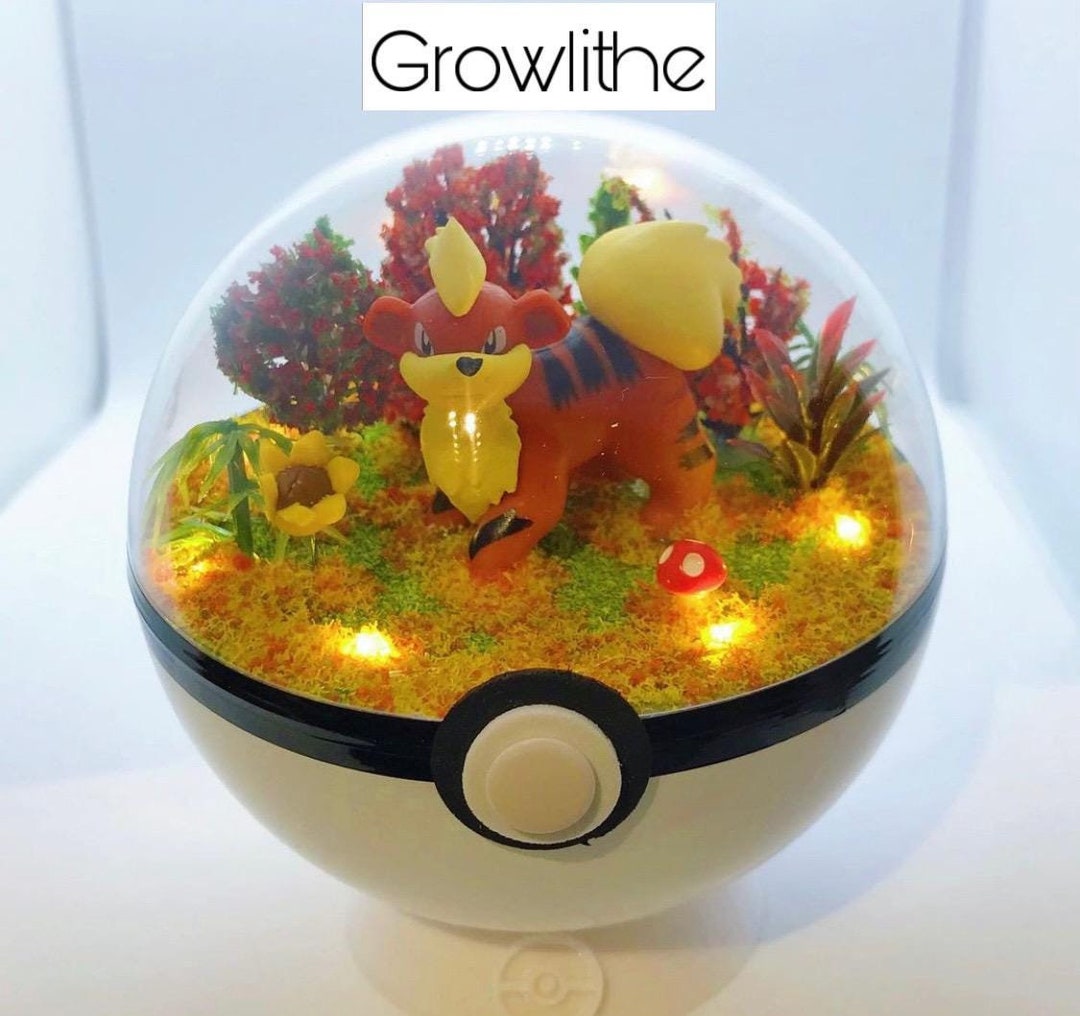 Handmade Growlithe Terrarium Diorama Pokemon Pokeball Planter Proposal ...