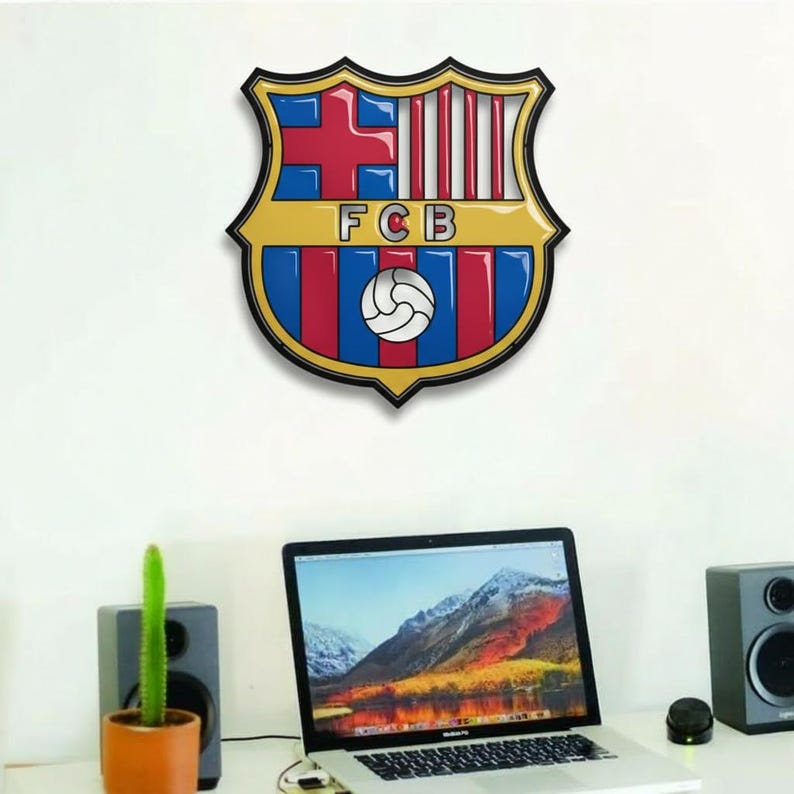 Laser Cut FC Barcelona Logo Wall Art SVG DXF Cdr | Football Crest Cnc ...