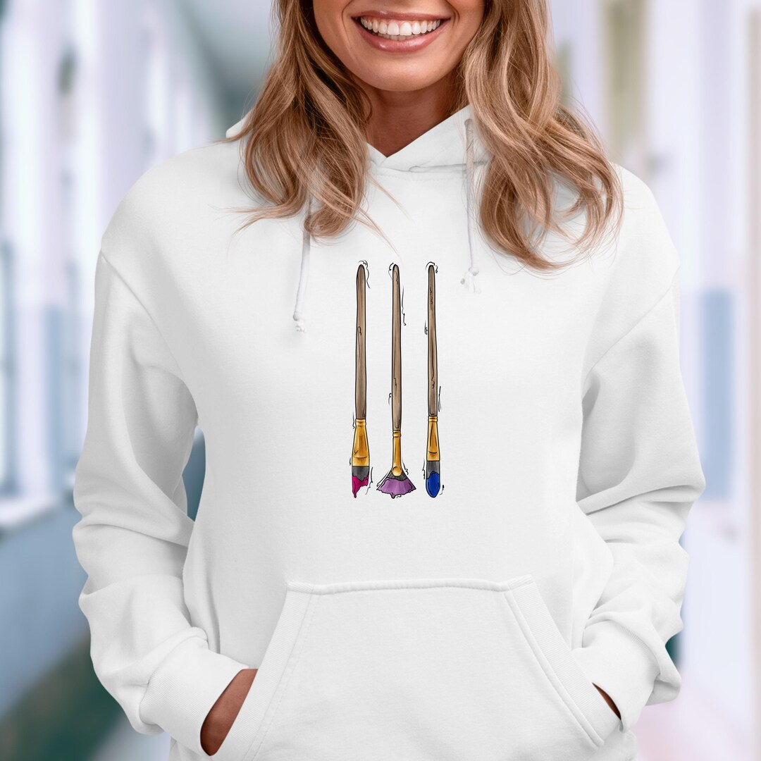 Bisexual Pride Flag Paint Brushes Hoodie, Subtle Pride Flag,bisexual ...
