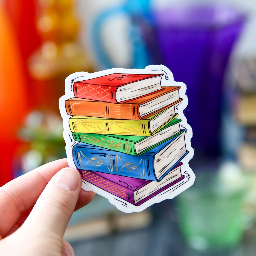Gay Pride Rainbow Book Stack Sticker, LGBTQ Ally Gift - Etsy