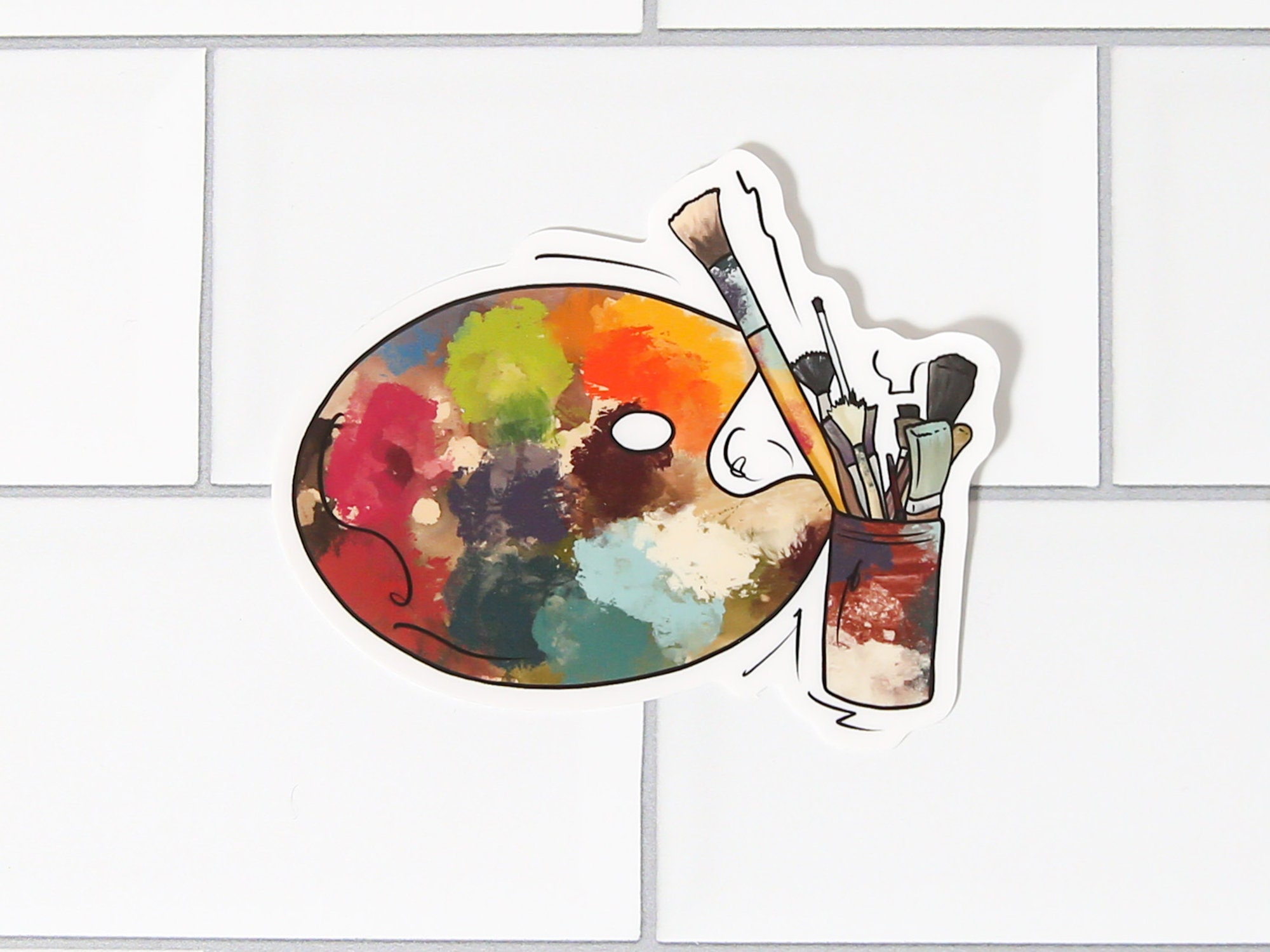 Painters Palette Sticker Rainbow Artist Sticker Gift for - Etsy