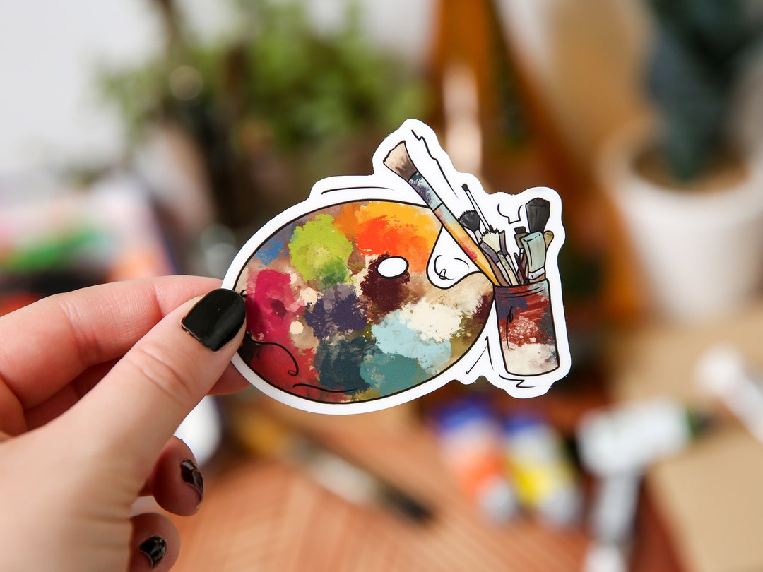 Painters Palette Sticker, Rainbow Artist Sticker, Gift for Artist, Gift ...