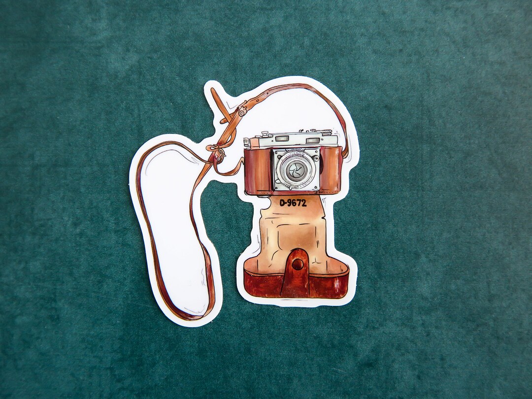 Brown Vintage Camera Sticker, Photography Sticker, Antique Camera ...