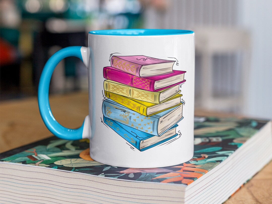Panromantic Pride Old Books Mug, Subtle Pride Decor, Panromantic Flag ...
