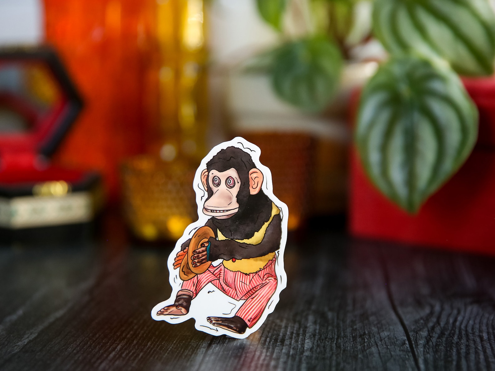 Vintage Clapping Monkey Sticker Cymbal Monkey Illustration - Etsy
