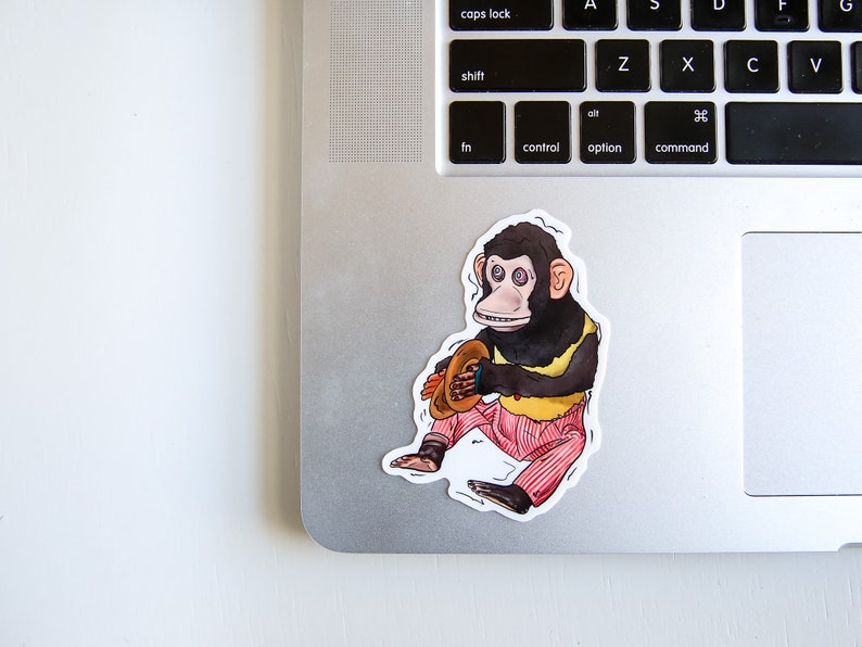 Vintage Clapping Monkey Sticker Cymbal Monkey Illustration - Etsy