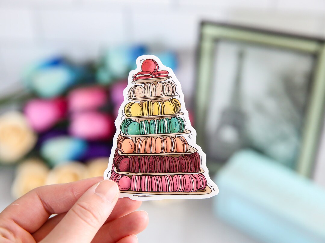 Macaron Tower Sticker Macaron Flavors Display Sticker - Etsy