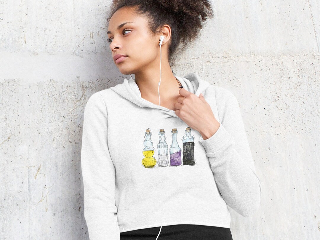 Nonbinary Pride Flag Cropped Hoodie, Pride Crop Top, Subtle Pride Merch ...