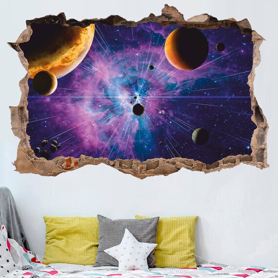 Planets Wall Decal Universe Wall Sticker Star Life Stars | Etsy