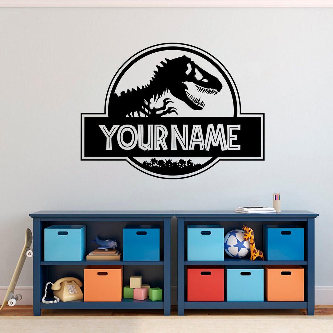 Personalized Dinosaur Wall Decal: Custom Name Vinyl Sticker - Etsy