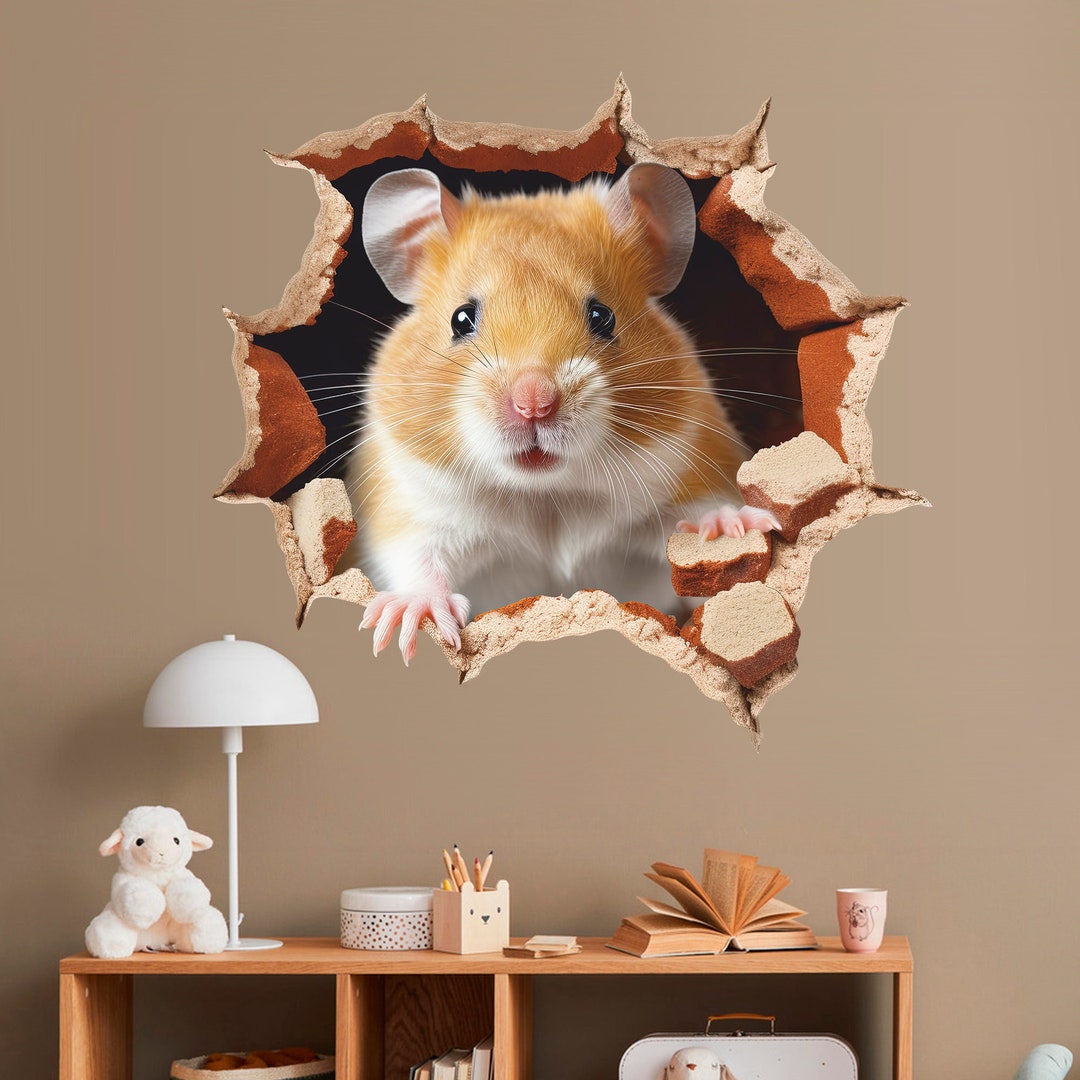 Hamster Wall Decal, Pet Wall Sticker, Animals, Rodent, Wall Tattoo ...