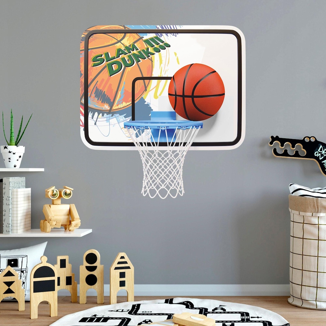 Basketball Hoop Wall Decal: Sport Wall Art Sticker - Etsy