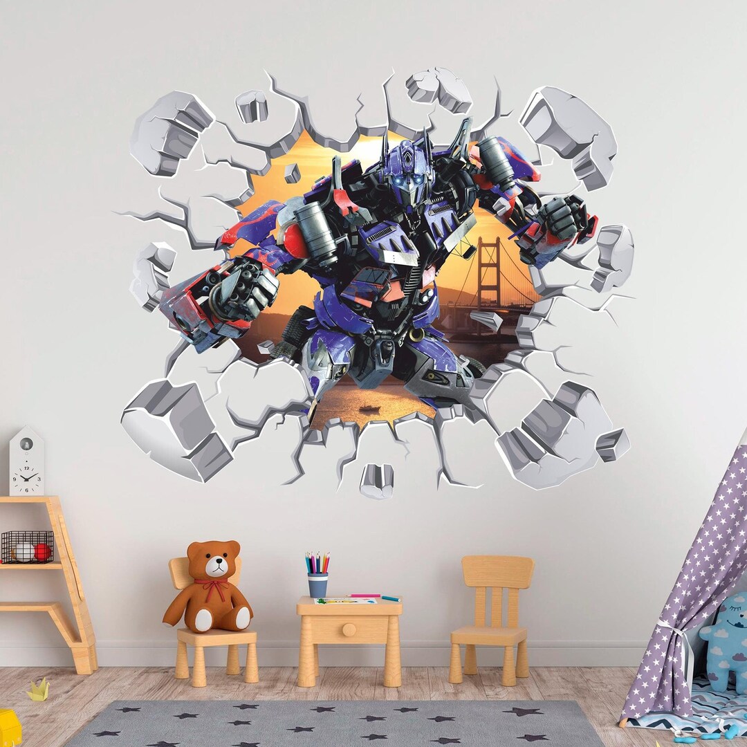 Transformers Wall Decal, Machines Wall Sticker, Wall Tattoo, Wall Art ...