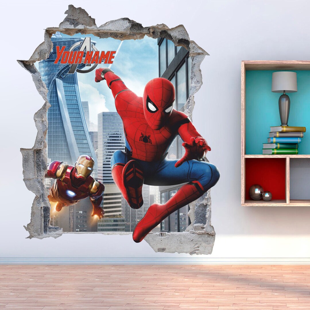 Superhero Personalized 3D Wall Decal, Superheroes Wall Sticker, Your ...