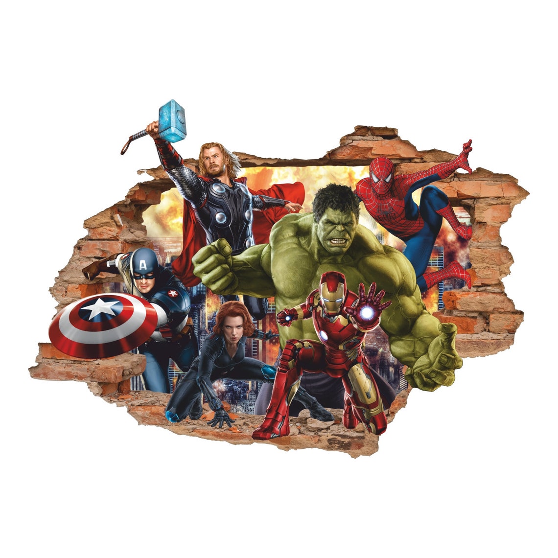 Superheroes 3D Wall Decal Heroes Wall Sticker Removable - Etsy