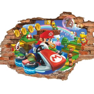 Videogames 3D Wall Decal, Kart Wall Sticker, Wall Tattoo, Wall Art ...