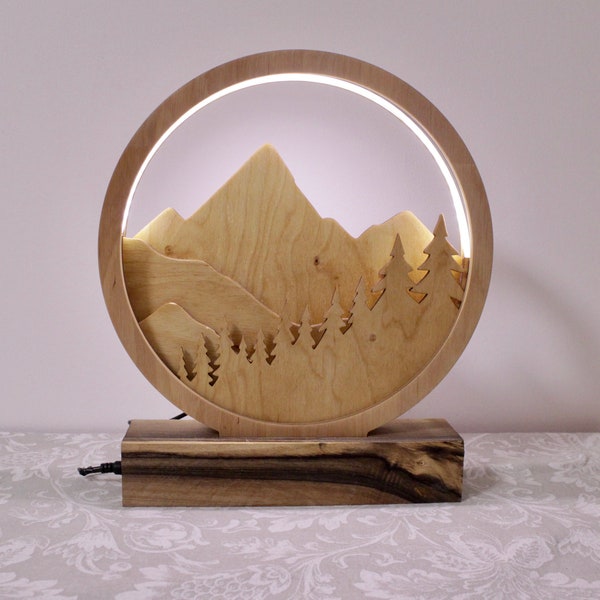 Wood Table Lamp - Etsy