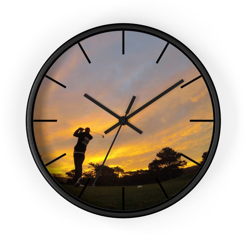Wooden Golf Wall Clock Modern Golf Photo Clock Golfing Wall | Etsy