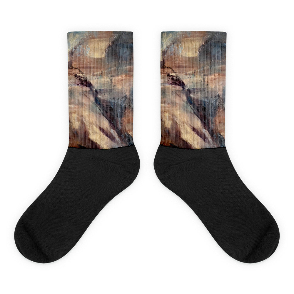 Earthy Art Print Socks, Earth Tones Abstract Art Socks, Fun Socks for ...
