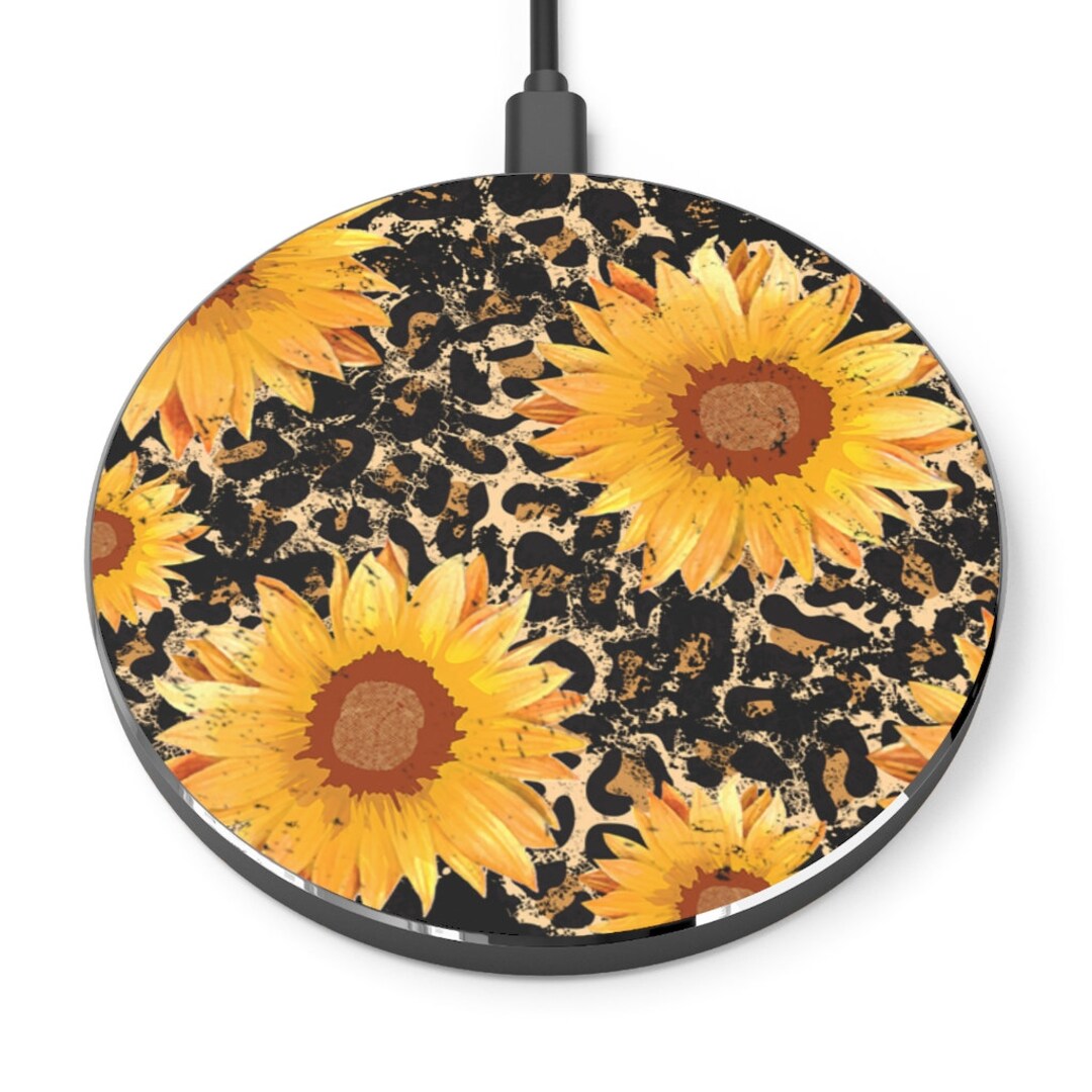 Sunflower Painting Wireless Charger, Cute Sunflower iPhone Android ...