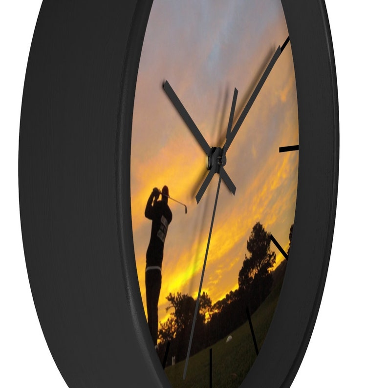 Wooden Golf Wall Clock Modern Golf Photo Clock Golfing Wall | Etsy