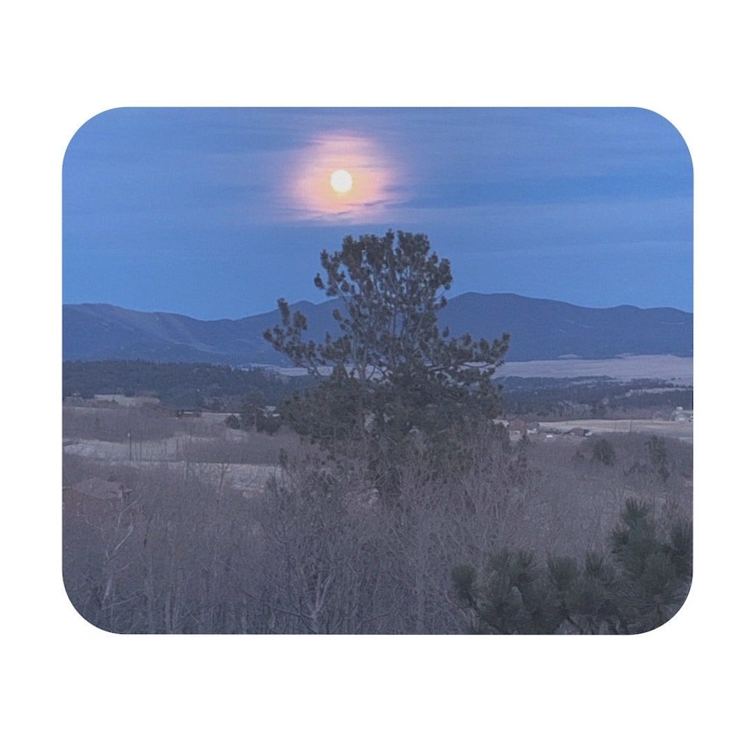Pink Moon Mouse Pad, Full Moon Gamer Mouse Pad, Nature Photography ...