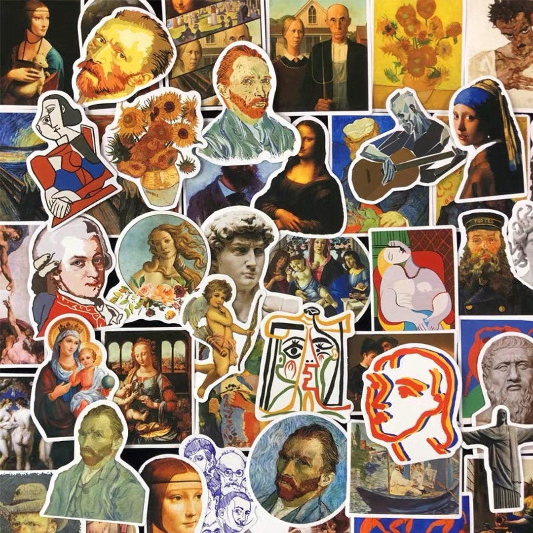 Famous Art Collection Stickers | World Famous Art, Classical Oil Paint ...