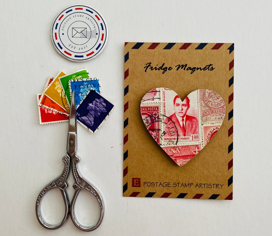 A Beautiful Heart Postage Stamp Fridge Magnet/love/various - Etsy
