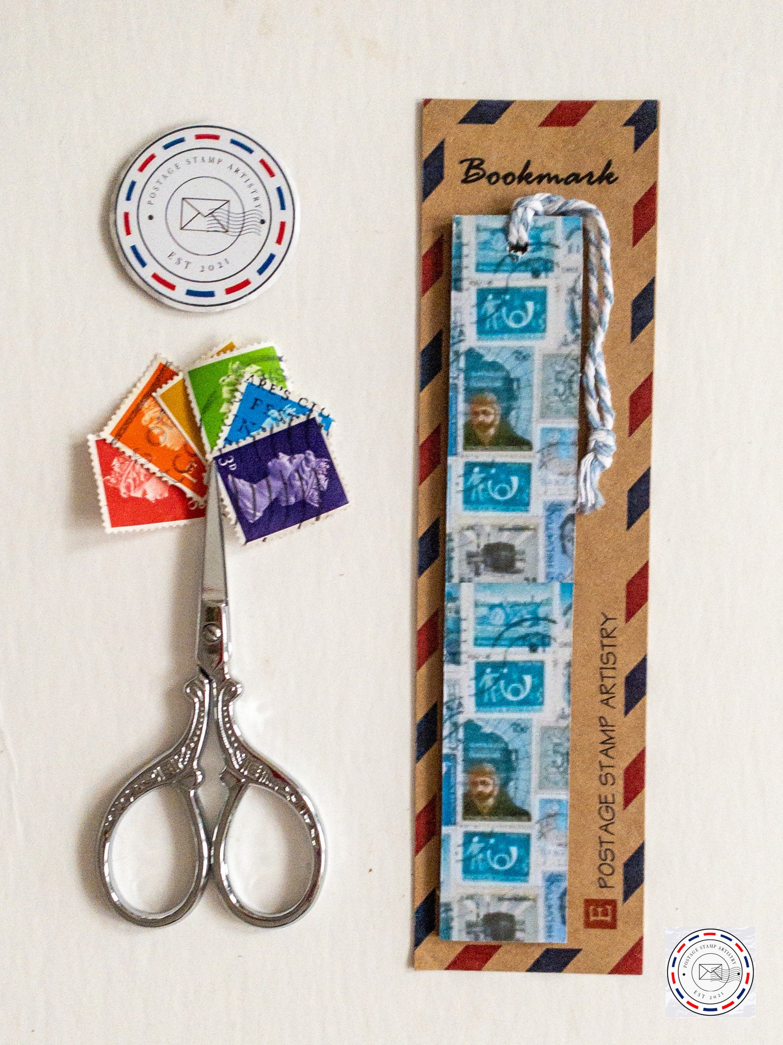 Postage Stamp Bookmarks/postage Stamp Print Paper/5 Colour Choices ...