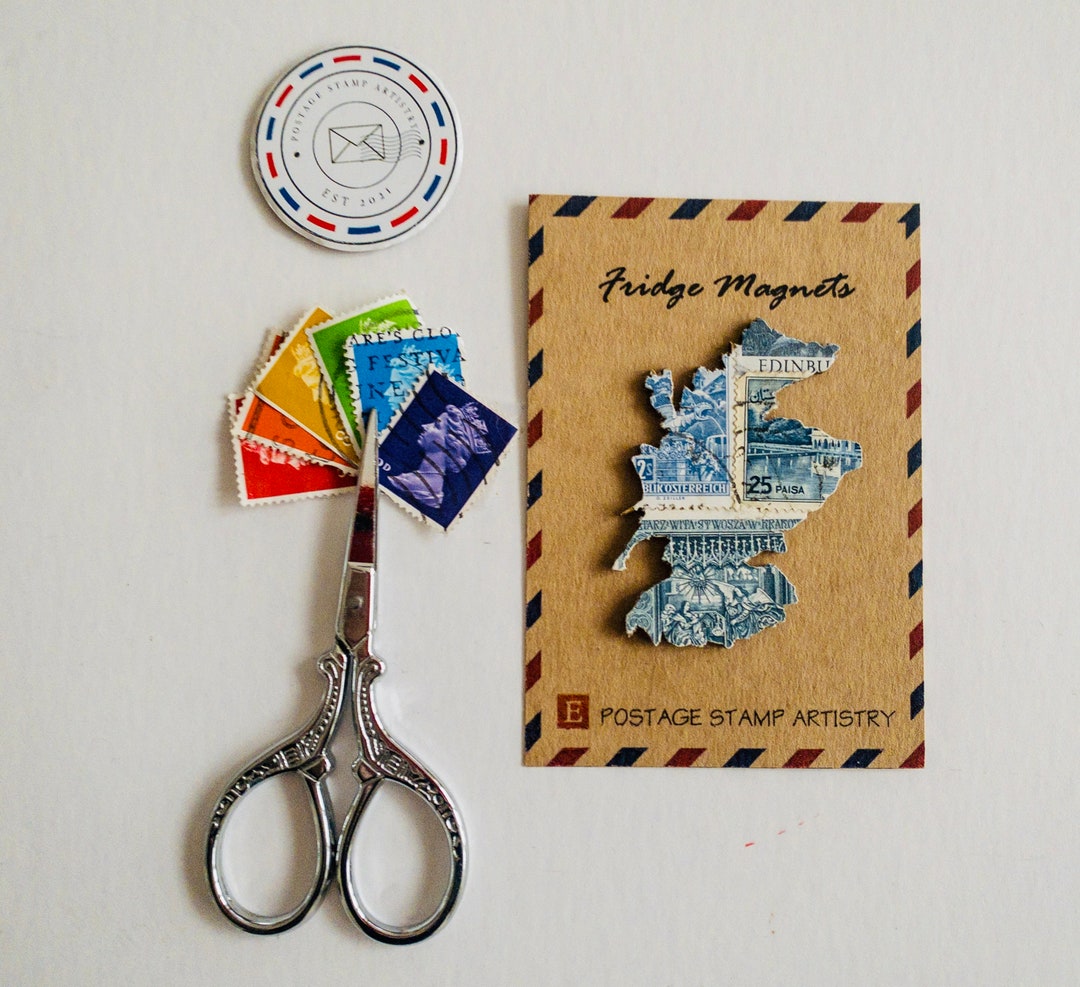 Scotland Map Fridge Magnet/country Map/handmade/postage Stamp - Etsy