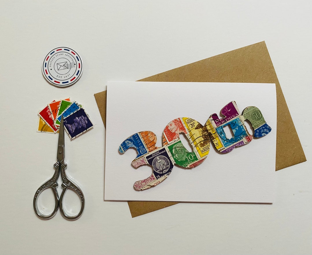 30th Birthday Card/ Postage Stamp Birthday Card/30th/handmade/vintage ...
