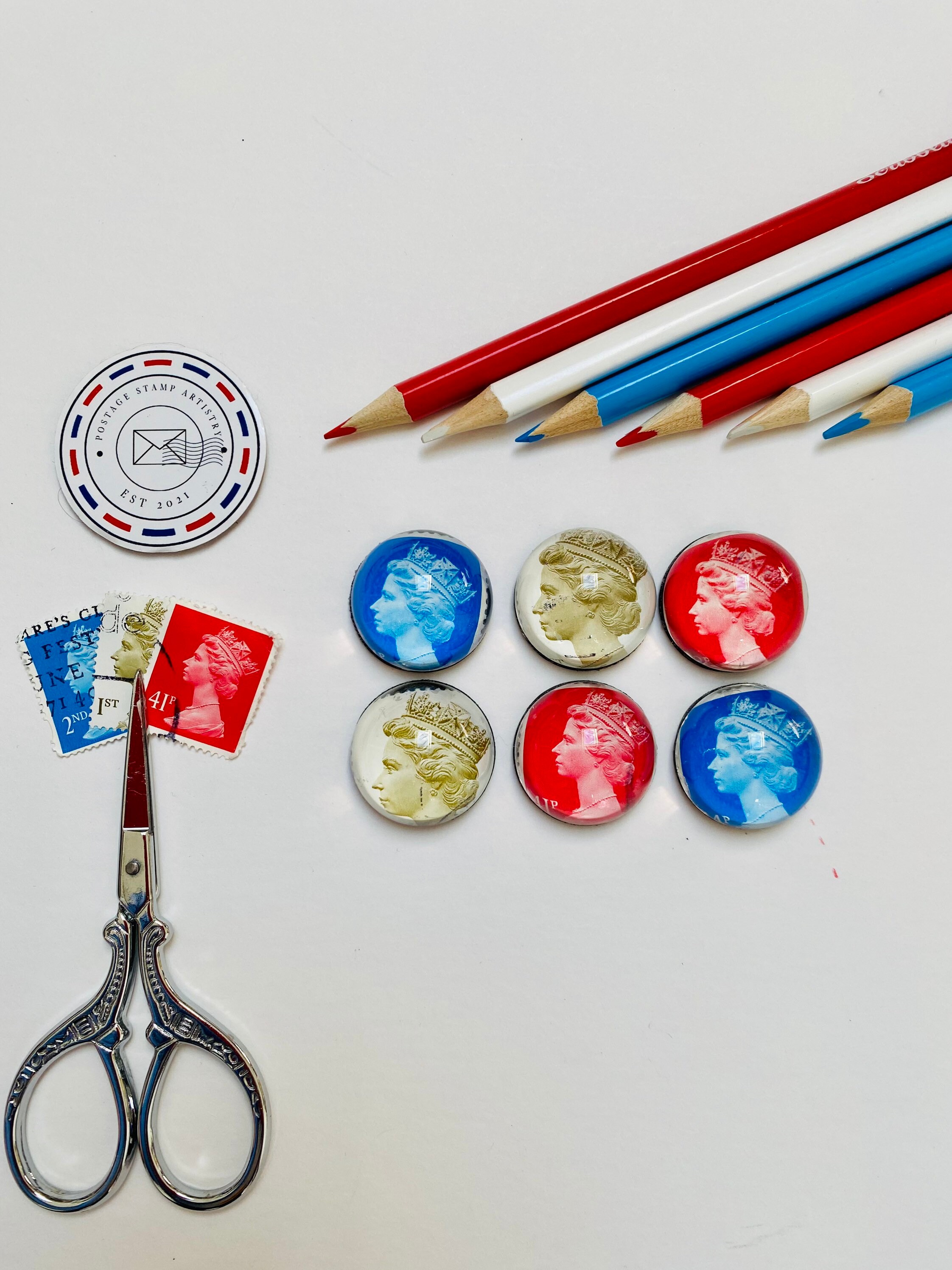 6 Pack GB Stamps Fridge Magnets/vibrant Colours/noticeboard or - Etsy UK