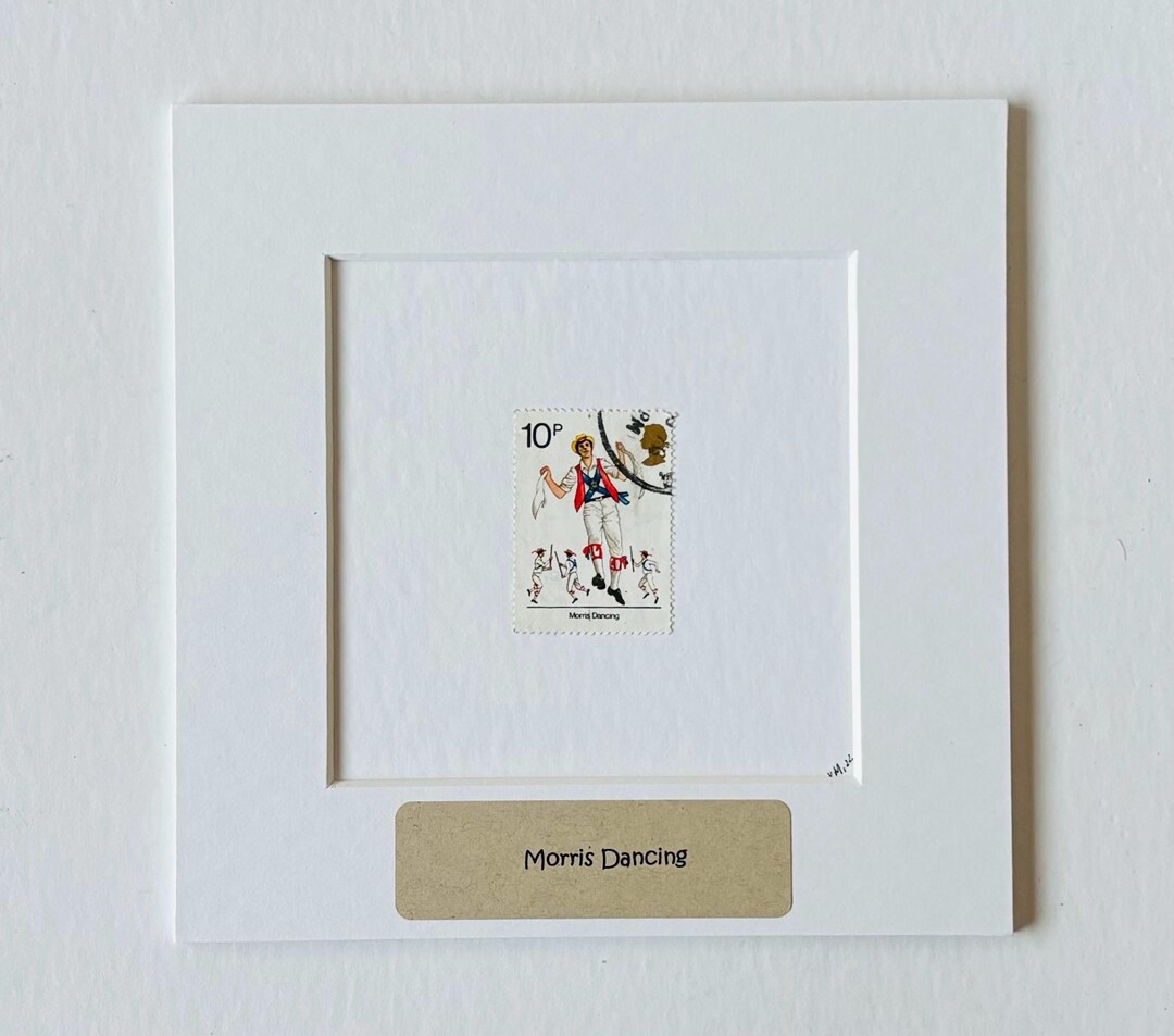 Postage Stamp Morris Dancing Themed Art/vintage Postage Stamp Art ...