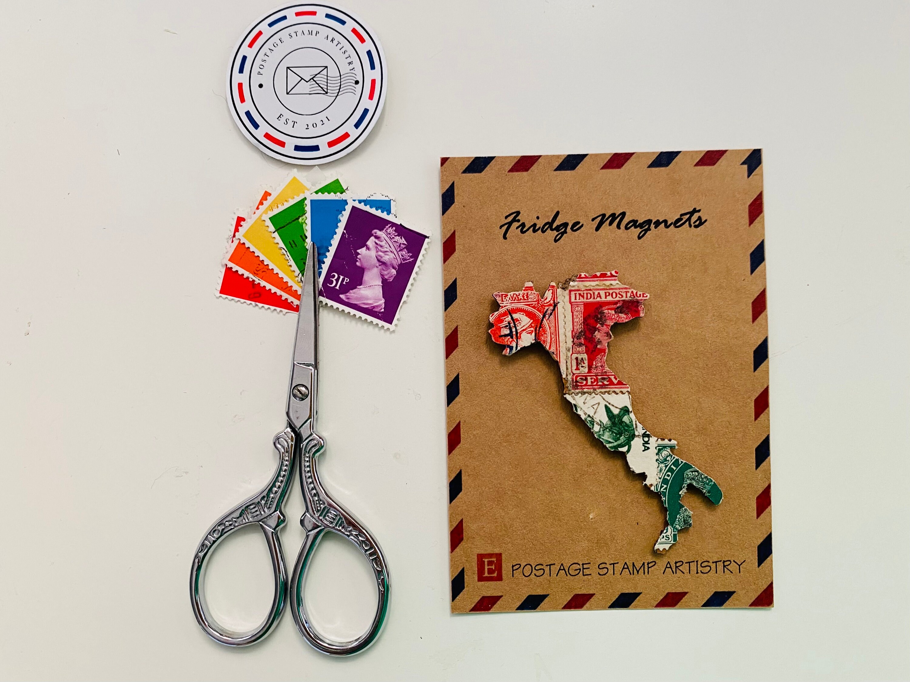 Italy Map Fridge Magnet/postage Stamp Map/country Map/map Fridge Magnet ...