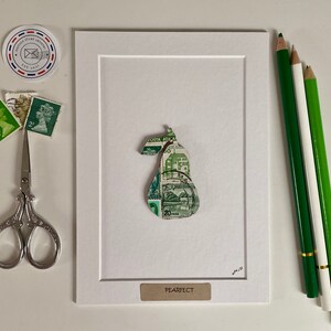 Postage Stamp Pear/pears Themed Art/handmade/vintage Postage Stamps Art ...