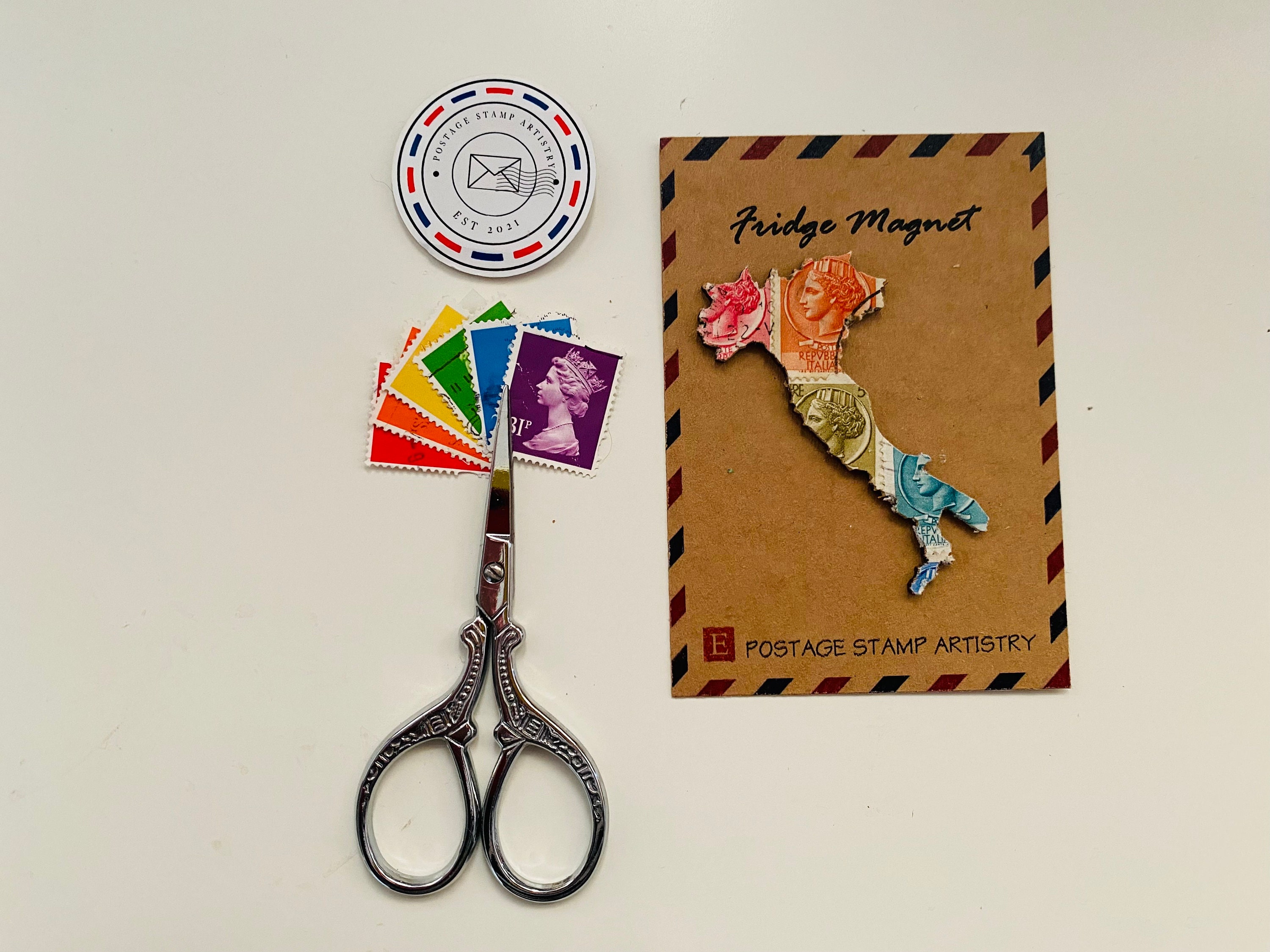 Italy Map Fridge Magnet/postage Stamp Map/country Map/map Fridge Magnet ...