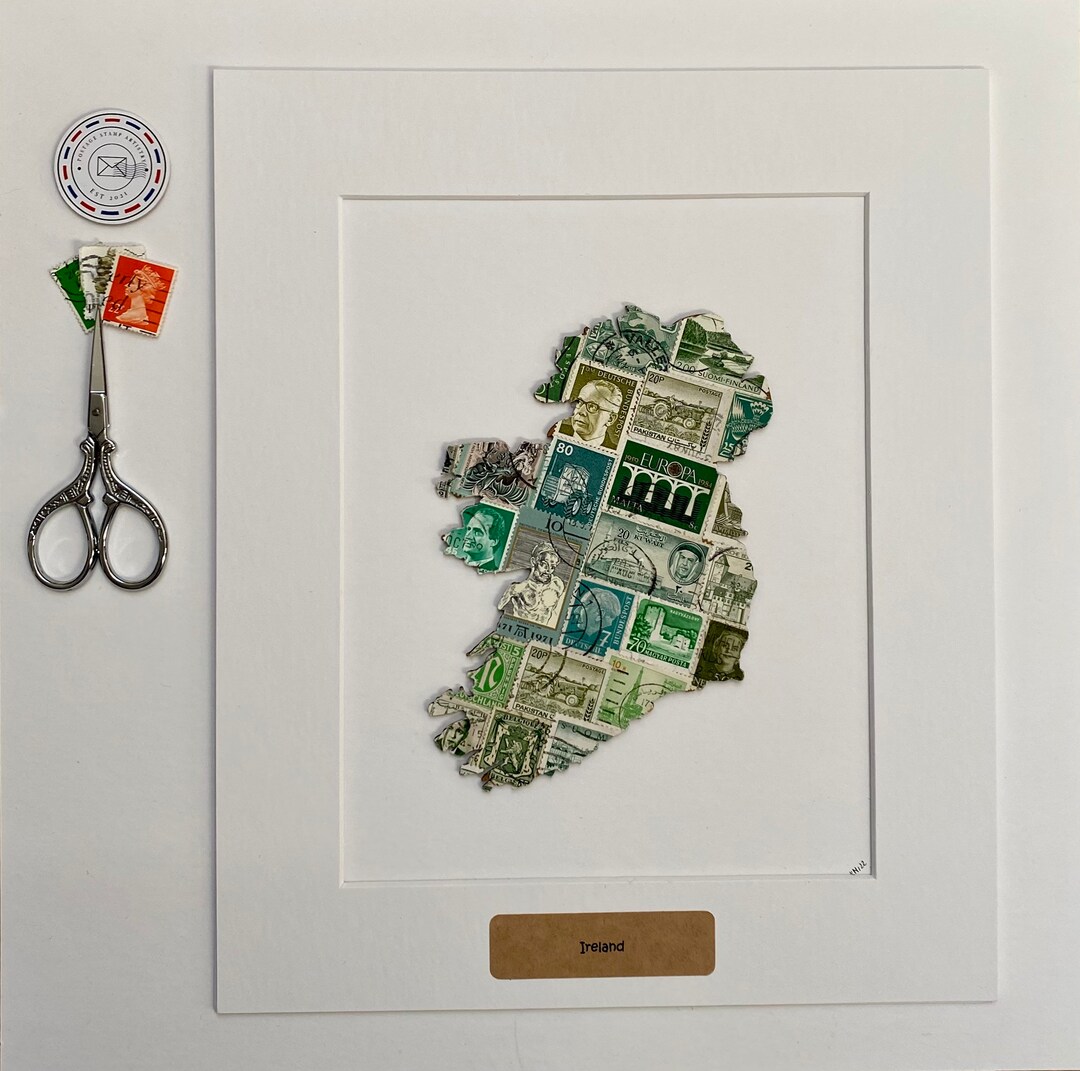 Postage Stamp Map of Ireland/ireland/eire/emerald Isle/country - Etsy UK