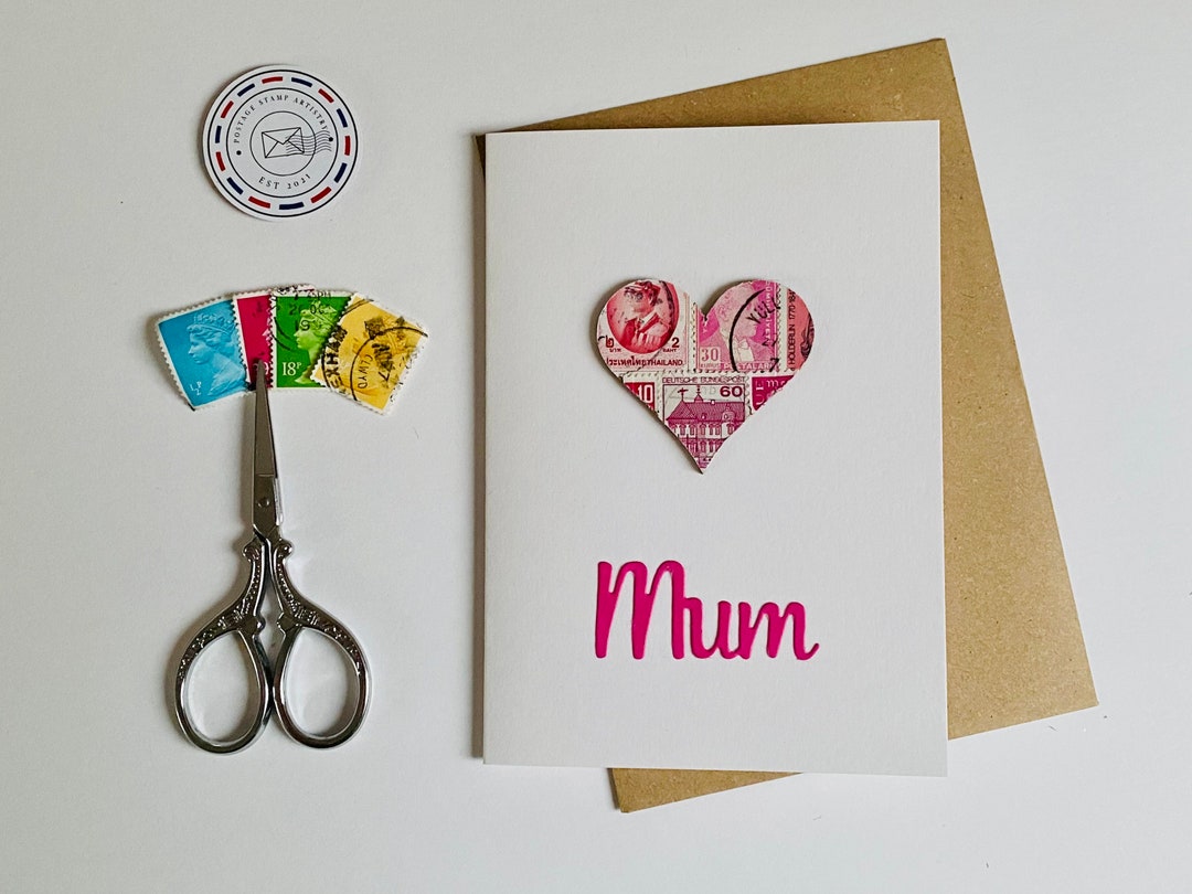 Postage Stamp Mum Card/mum Birthday Card/various - Etsy