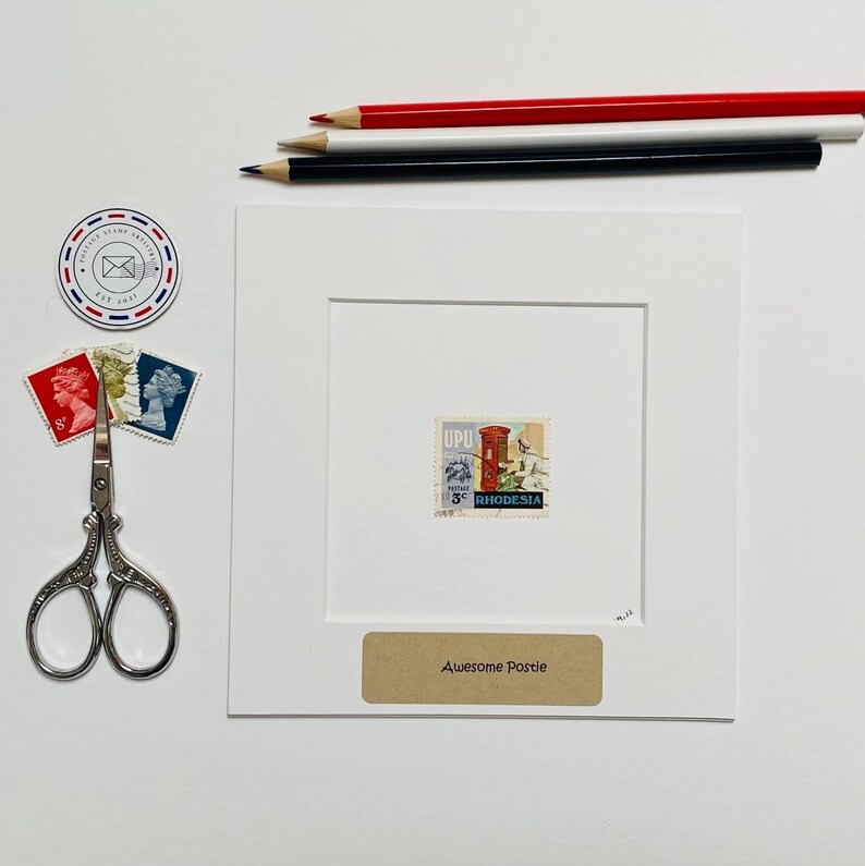 Postage Stamp Postman/awesome Postman/handmade/vintage Postage Stamp ...