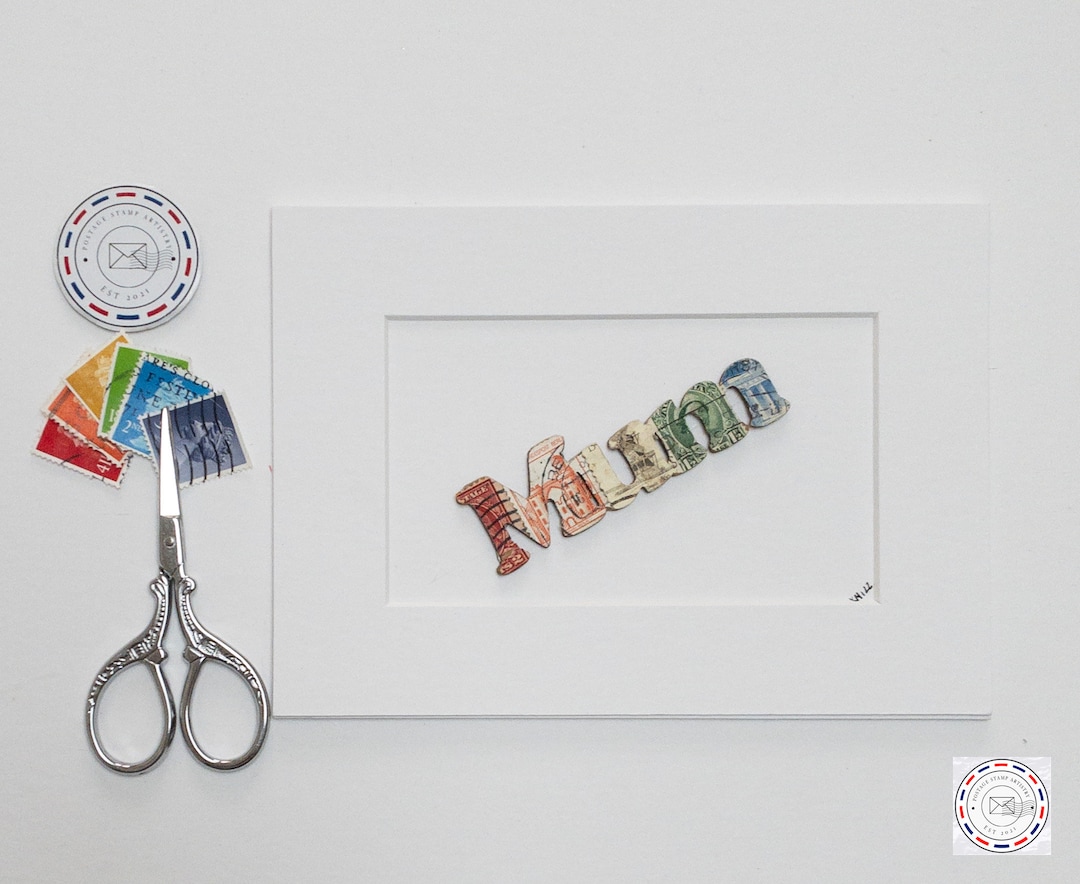 Postage Stamp Mum Art/mother, Mummy, Mom, Mama/handmade/vintage Postage ...