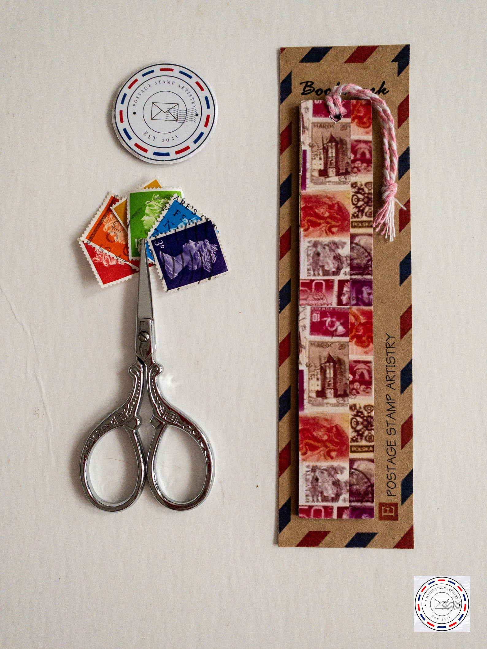 Postage Stamp Bookmarks/postage Stamp Print Paper/5 Colour Choices ...