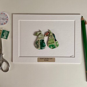 Postage Stamp Pear/pears Themed Art/handmade/vintage Postage Stamps Art ...