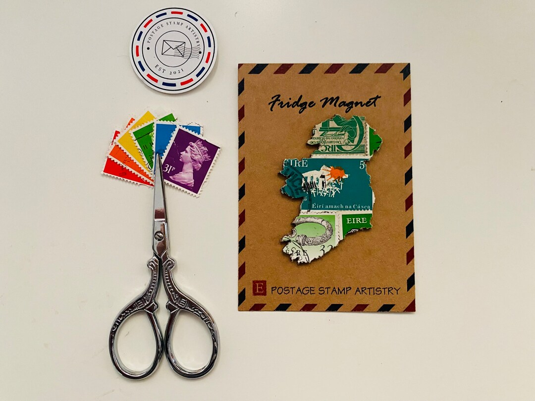 Ireland Map Fridge Magnet/country Map/handmade/postage Stamp Fridge ...