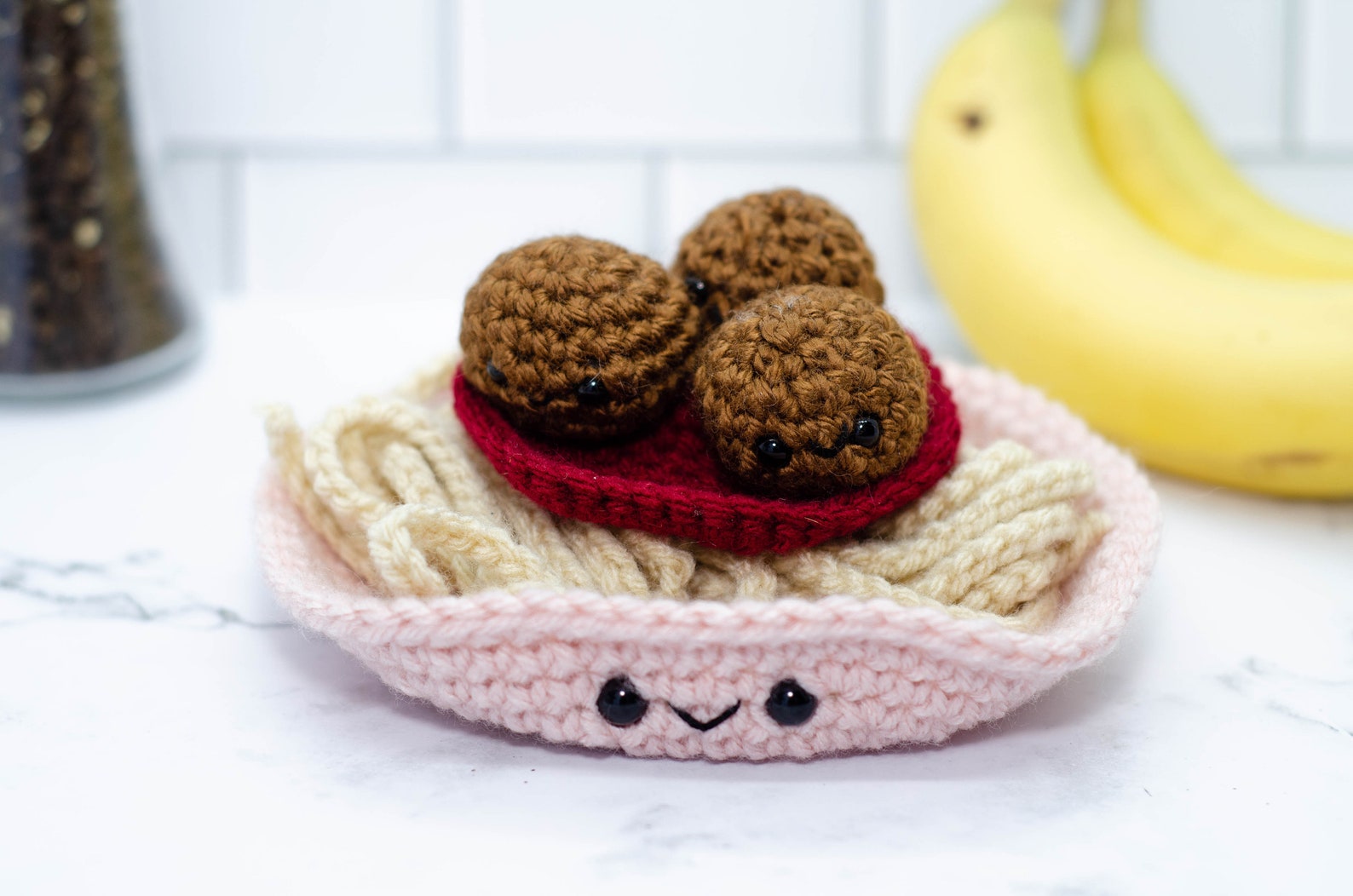Crochet Spaghetti - Custom Delicious Pasta Amigurumi Cute Yarn Italian ...