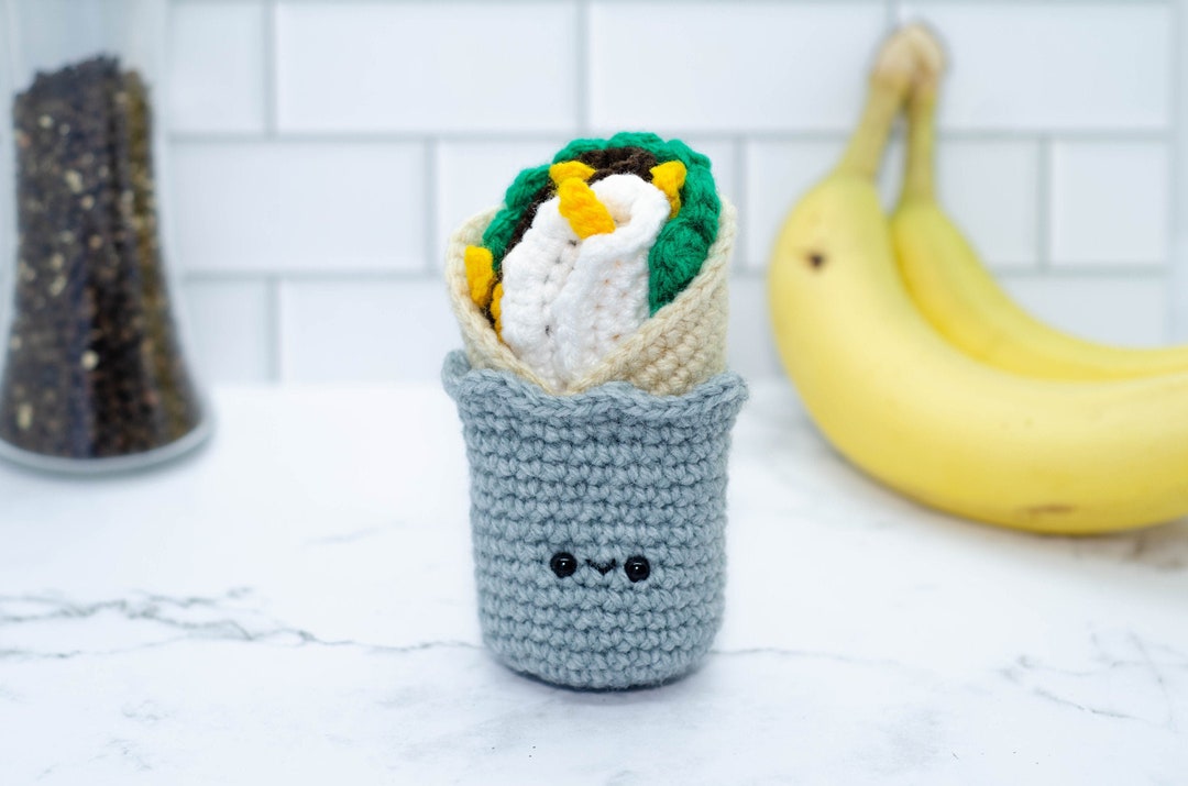 Crochet Burrito Custom cute takeout original amigurumi fil - Etsy France