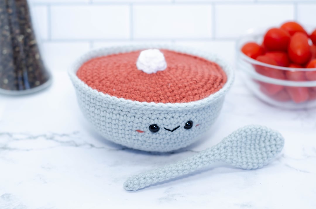 Handcrafted Crochet Tomato Soup Plush Toy Cute and Adorable Amigurumi ...