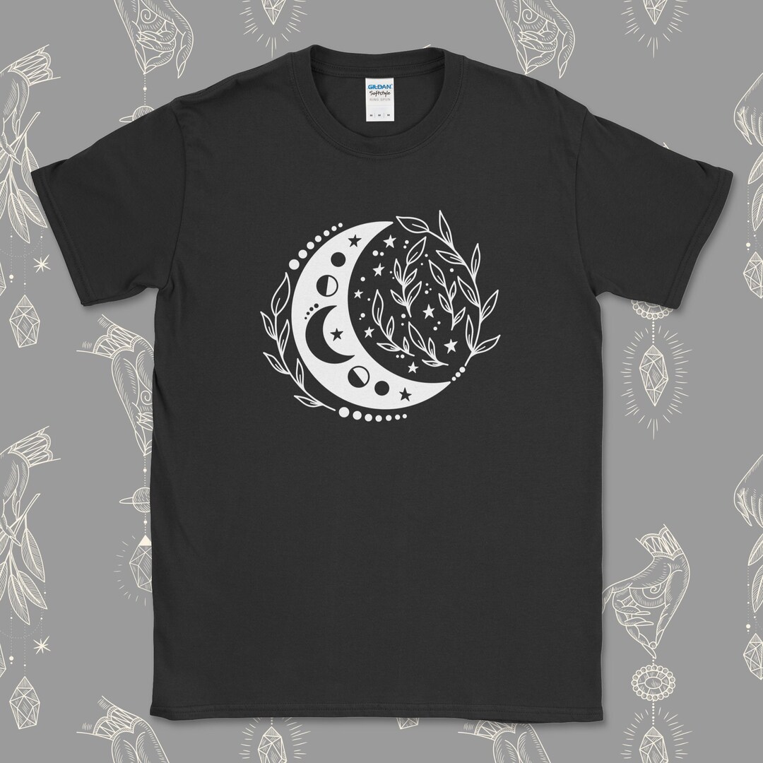 Crescent Moon T-shirt / Boho Style Tshirt / Crystal Shirt / Sun Shirt ...