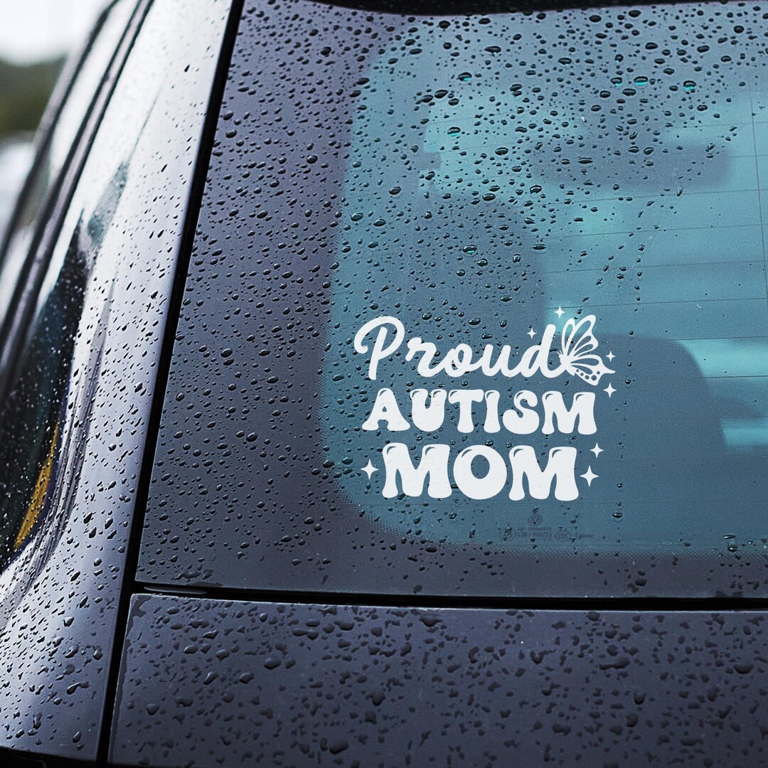 Proud Autism Mom Car Decal – Butterfly Vinyl Sticker for Awareness ...