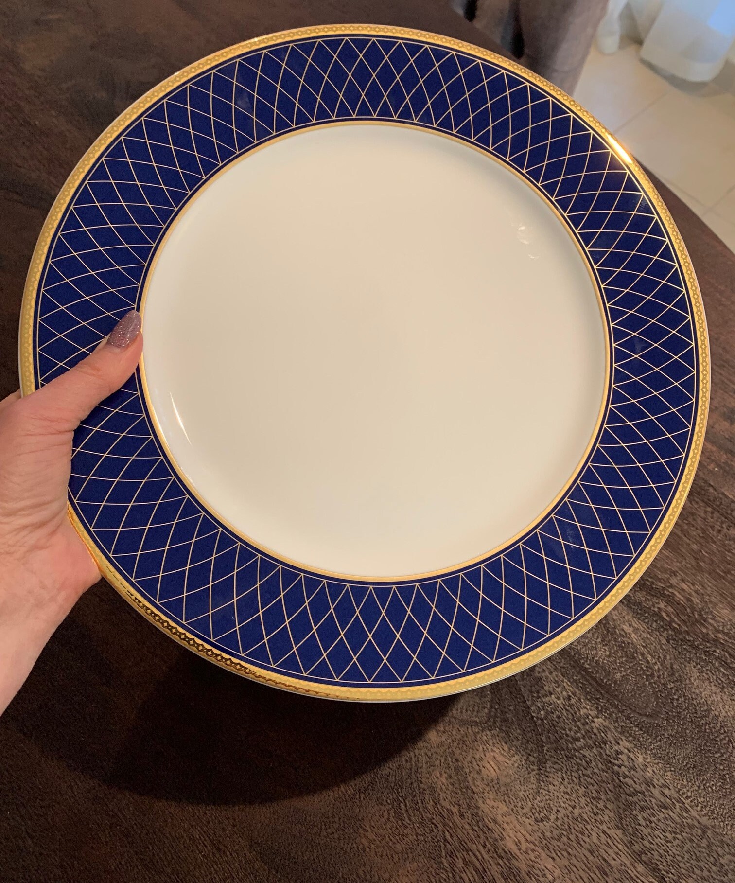 Extra Large Royal Cobalt Serving Plates Set of 6 Dinner Plates by ...